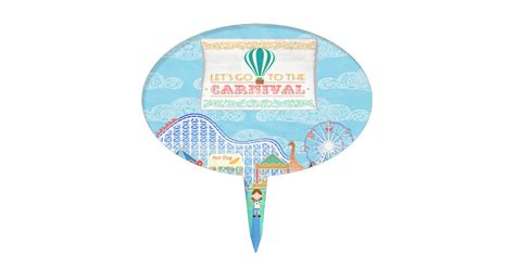Lets Go To The Carnival Roller Coaster Ferris Wh Cake Topper Zazzle