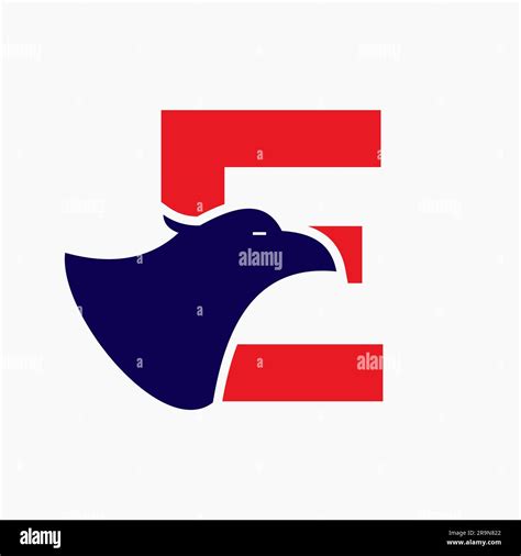 Letter E Eagle Logo Design Transportation Symbol Vector Template Stock