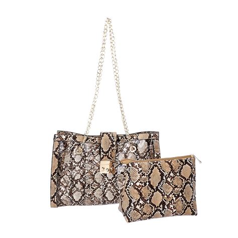 New Arrival 2 Piece Set Python Skin Pattern Tote Bag Size 35x10x24cm