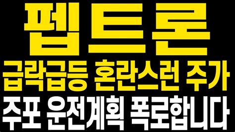 펩트론 주가전망 어제오늘 공포와 환희가 오고가는 혼란스러운 주가였습니다 당장의 분위기에 휘둘리지 마시고 중심잡고 하반기