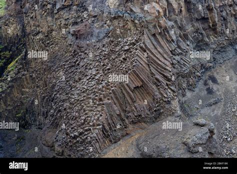 Detail Of The Massive Basalt Column Geology Of The Stunning
