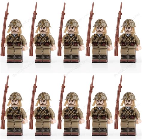 10pcs Wwii Japanese Soldiers Minifigures Weapons And Accessories Best
