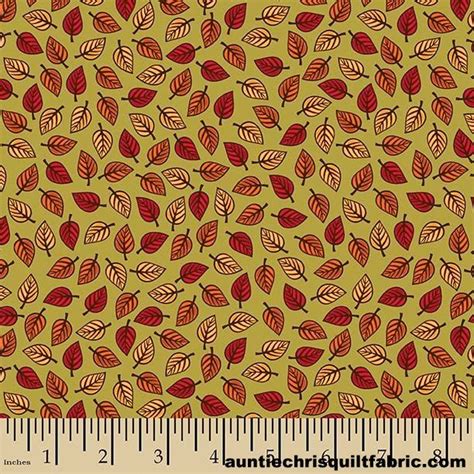 Cotton Quilt Fabric Autumn Palette Small Leaves Fall Green Multi