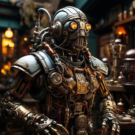 Premium Ai Image Steampunk Robots