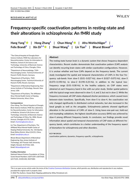 Pdf Frequency‐specific Coactivation Patterns In Resting‐state And