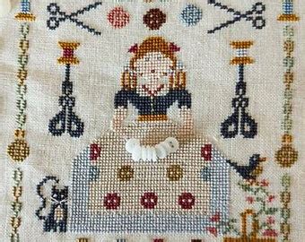 STACY NASH PRIMITIVES Pins Needles Scissors Counted Cross Stitch