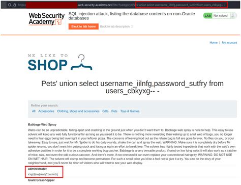 Portswigger Sql Injection Attack Listing The Database Contents On Non Oracle Databases