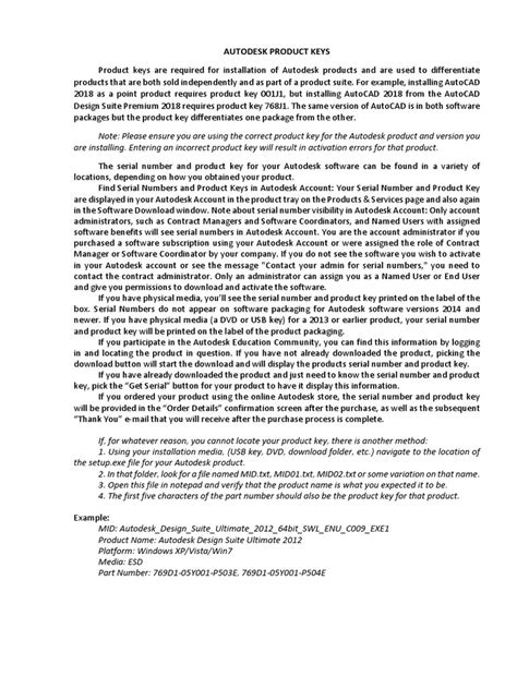 Autodesk Product Keys Pdf Autodesk Installation Computer Programs