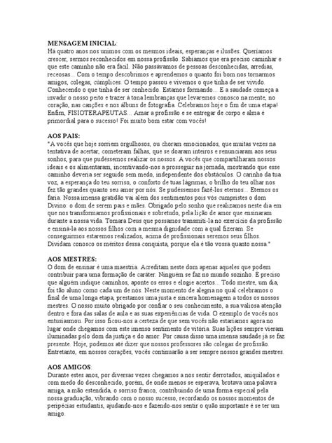 Homenagem Aos Pais Pdf Amor Sonho