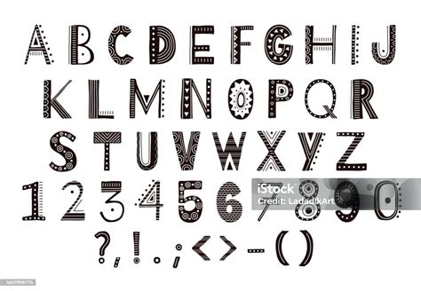 알파벳 문자 숫자 및 기호 에스닉 디자인 타이포그래피 창의적인 그래픽 아트 요소 레터링 장식 기호 Racy 벡터 Abc 컬렉션 아프리카에 대한 스톡 벡터 아트 및 기타