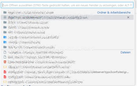 Rigel Computer History der zuletzt geänderten Dateien in Visual
