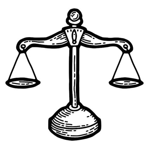 Premium Vector Justice Scale Vintage Etching Crime Balance Hand Drawn