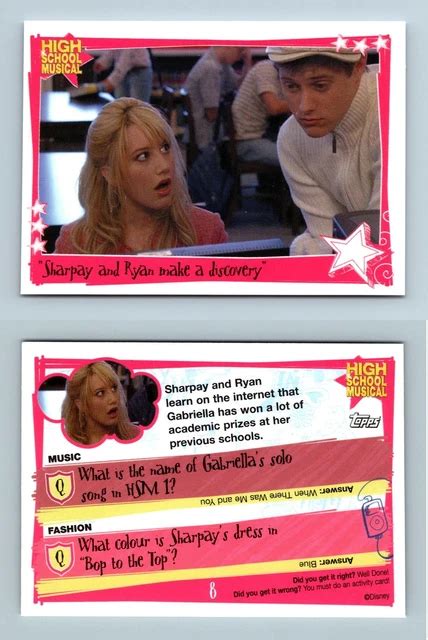 Sharpay And Ryan Make A Discovery 8 High School Musical 2 Topps Tcg Card