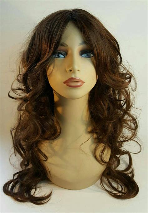 Long Brunette Wig Wavy Brunette Wig Wavy Brown Wig Brunette Etsy