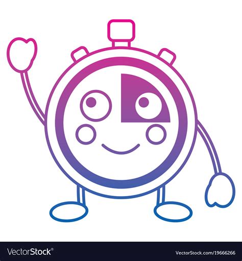 Kawaii Chronometer Speed Timer Cartoon Character Vector Image