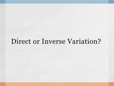 Direct And Inverse Proportion Ppt