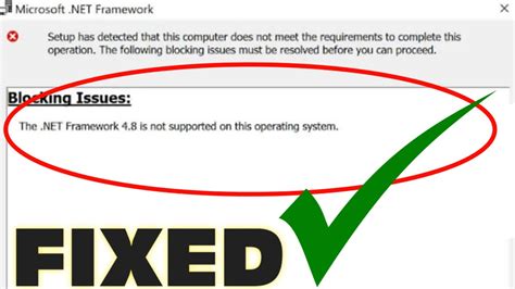 Fix Net Framework 48 Is Not Supported On This Operating System Error