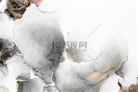 大理石液体水墨艺术画在纸上的黑金抽象背景高清摄影大图 千库网