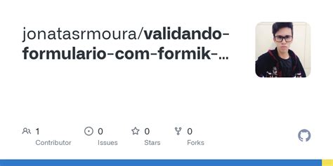 Github Jonatasrmouravalidando Formulario Com Formik E Yup