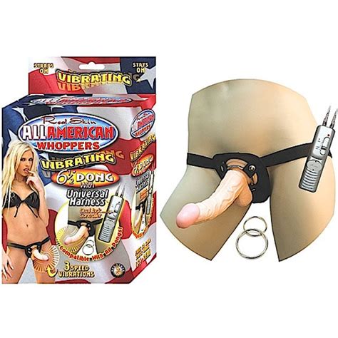 All American Whoppersvibrating 65 Inch Dong With Universasl Harness