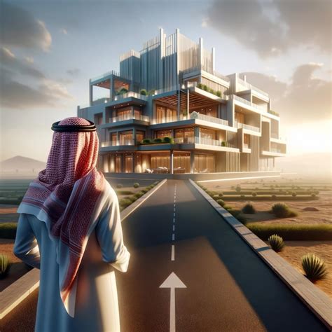 Premium Ai Image A Saudi Arab Man Looks At The Future Of Real Estate
