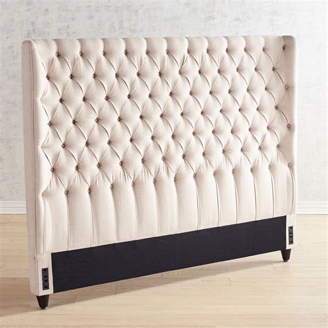 Ii Upholstered Flax Wingback Queen Headboard At Thomas Ali Blog