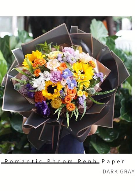 Phnom Penh Korean Plain Paper Translucent Waterproof Bouquet Temu New