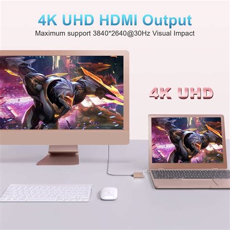 Battony Rose Gold Usb C To Hdmi Adapter Type C Multiport Av Converter