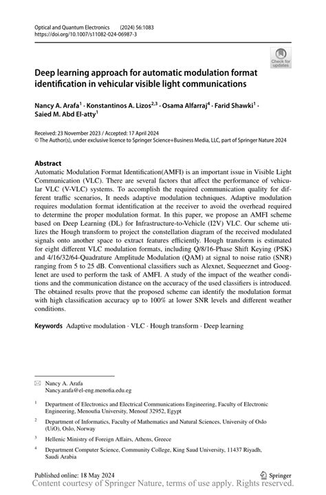 Deep Learning Approach For Automatic Modulation Format Identification In Vehicular Visible Light