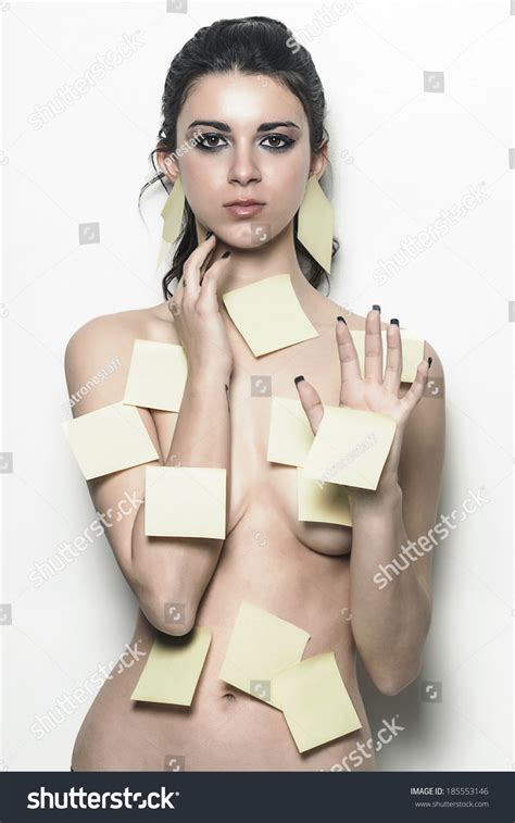 Beautiful Naked Girl Adhesive Notes On Stock Photo Shutterstock