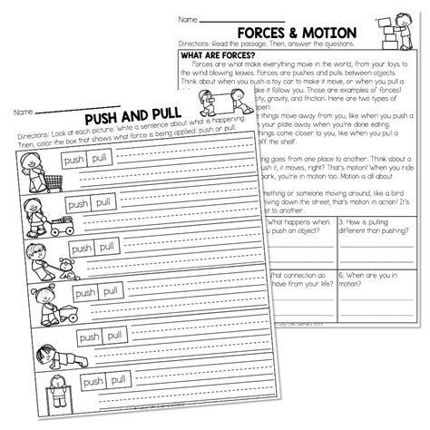 Push And Pull Worksheets