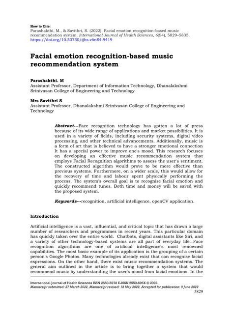 (PDF) Facial emotion recognition-based music recommendation system
