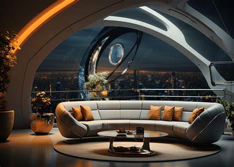 공간 라운지 미래 지향적인 복고풍 인테리어 디자인 렌더링 우주 라운지 미래 지향적인 복고풍 인테리어 디자인 배경 일러스트