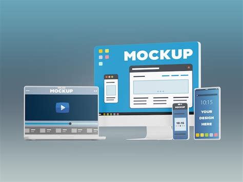 Premium Psd Devices Mockup With Phone Computer Laptop And Tablet