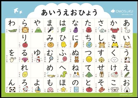 あいうえお表 無料ダウンロード【ひらがな】 かわいいオリジナル作品をプレゼント あいうえお表 視覚教材 あいうえお