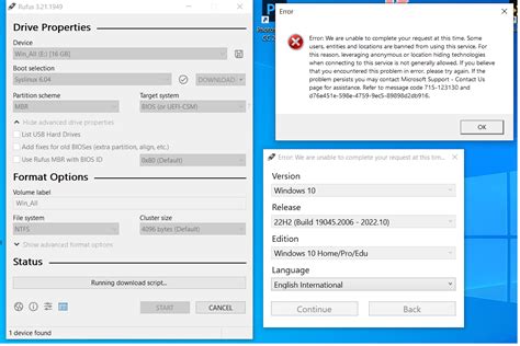 Error New Update Rufus Cant Downloadrequest Iso From 811011 New