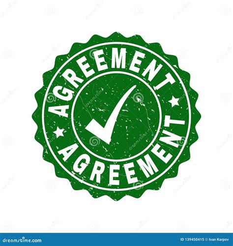 Agreement Grunge Stamp With Tick Stock Vector Illustration Of