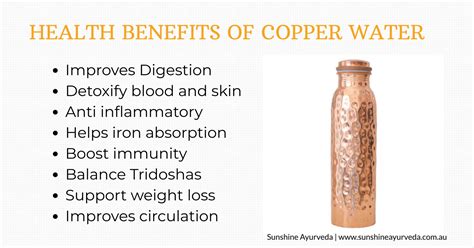 Health Benefits Of Copper Water Sunshine Ayurveda