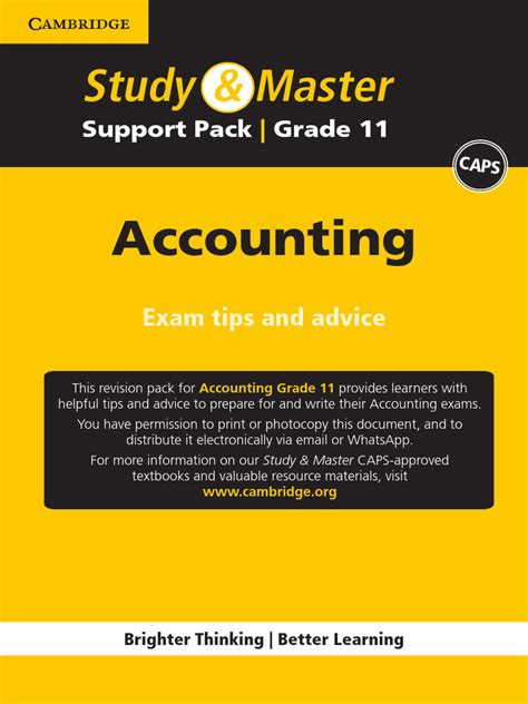 Gr11 Accounting Exam Tips And Advice Pdf