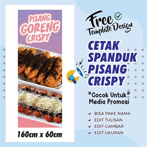 Banner Spanduk PISANG CRISPY 160 Cm X 60 Cm BISA DI EDIT Lazada Indonesia