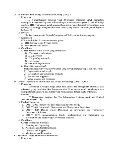 Cobit Itil Togaf Iso Pdf Bisnis Komputer