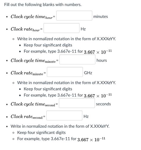 solved clock rate and clock cycle time using a real clock