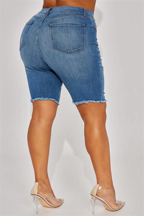 Tight Squeeze Lux Stretch Denim Bermuda Shorts Medium Wash Fashion Nova