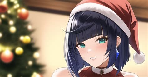 Novelai Cleavage Large Breasts Yelan Christmas Costum Pixiv