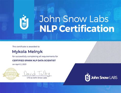 I Passed Training And Certification For Spark Nlp Data Scientist In