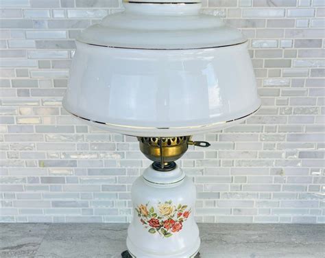1970s Vintage Milk Glass Hurricane Lamp Accurate Casting Company Milk