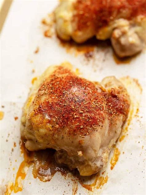 Baked Boneless Chicken Thighs Rotisserie Seasoned • Low Carb With
