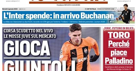 LA PRIMA PAGINA Di TUTTOSPORT Gioca Giuntoli Le Mosse Juve Sul