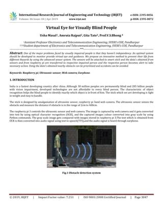 Irjet Virtual Eye For Visually Blind People Pdf