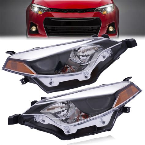 Fits 2014 2015 2016 Toyota Corolla Halogen Headlights Headlamps Pair